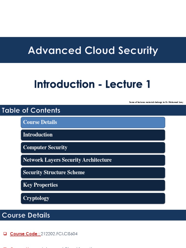 Cloud Security Lecture 1 Pdf Cryptography Encryption