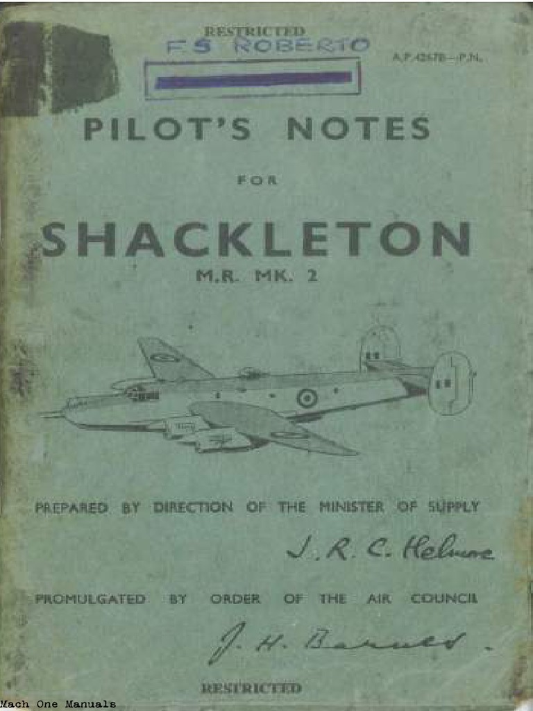 Avro Shackleton Cockpit Manual | PDF