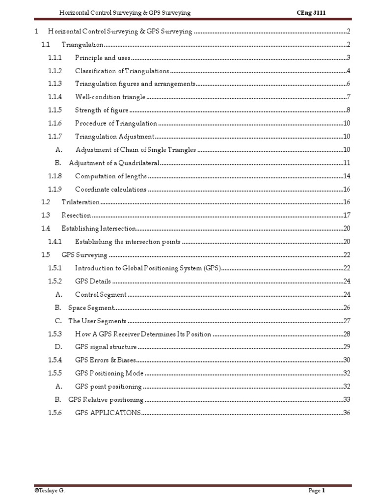 Unit 1 Horizontal Control Surveying and GPS Survey 230105 110702 | PDF