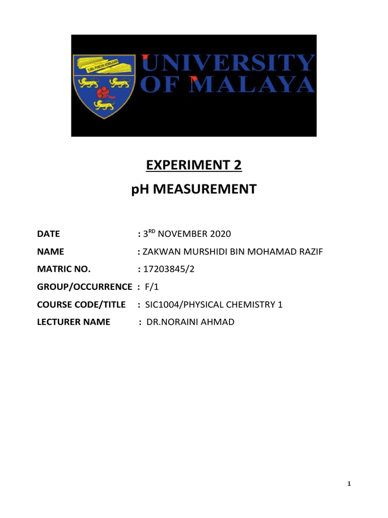 Lab Report Experiment 2 | PDF | Acid | Ph