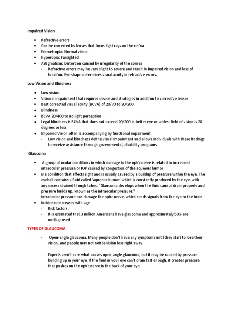 Impaired Vision | Download Free PDF | Visual Impairment | Human Eye