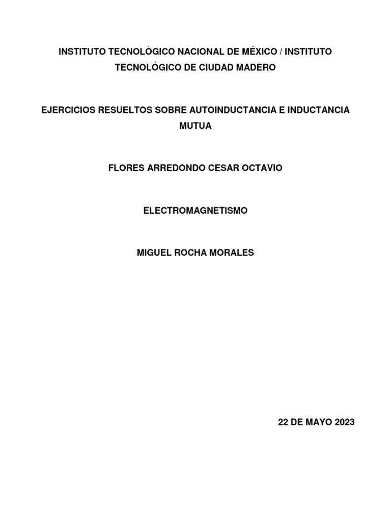 Ejercicios Resueltos de Inductancia | PDF | Inductor | Inductancia