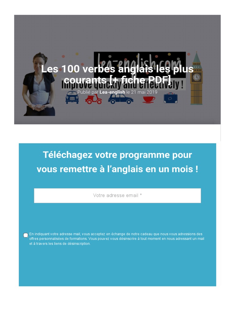 100 verbes anglais les plus courants | PDF | Verbe | Langue anglaise