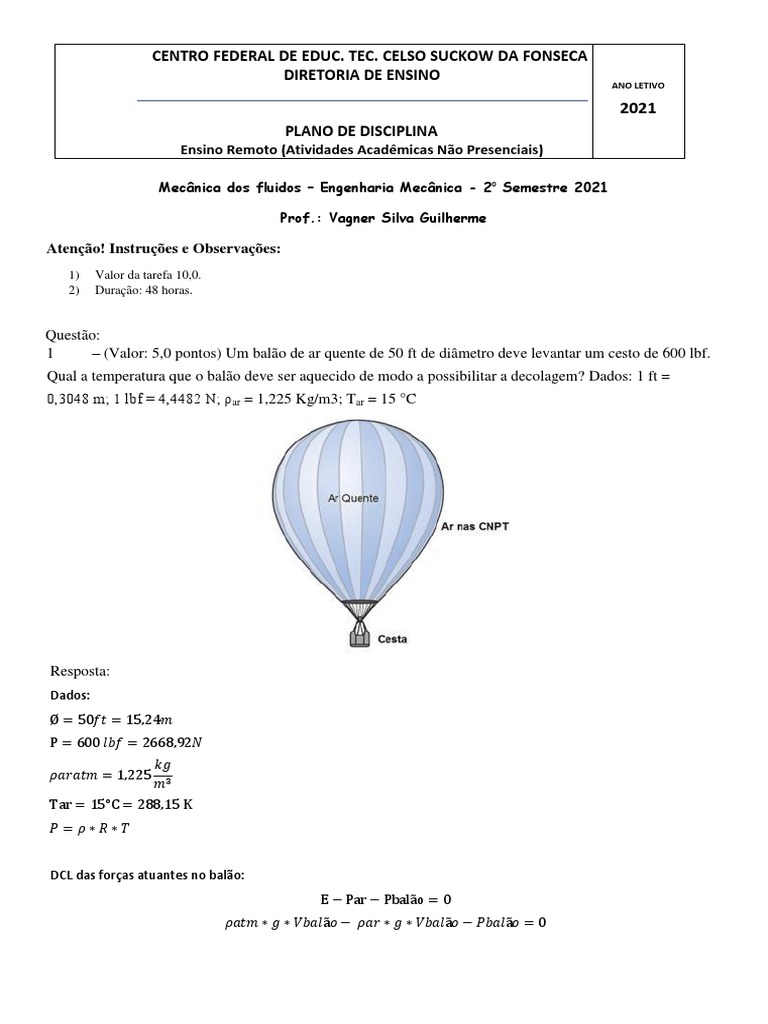 Tarefa 3. Mecflu Respondido | PDF | Engenharia Mecânica | Mecânica de continuidade