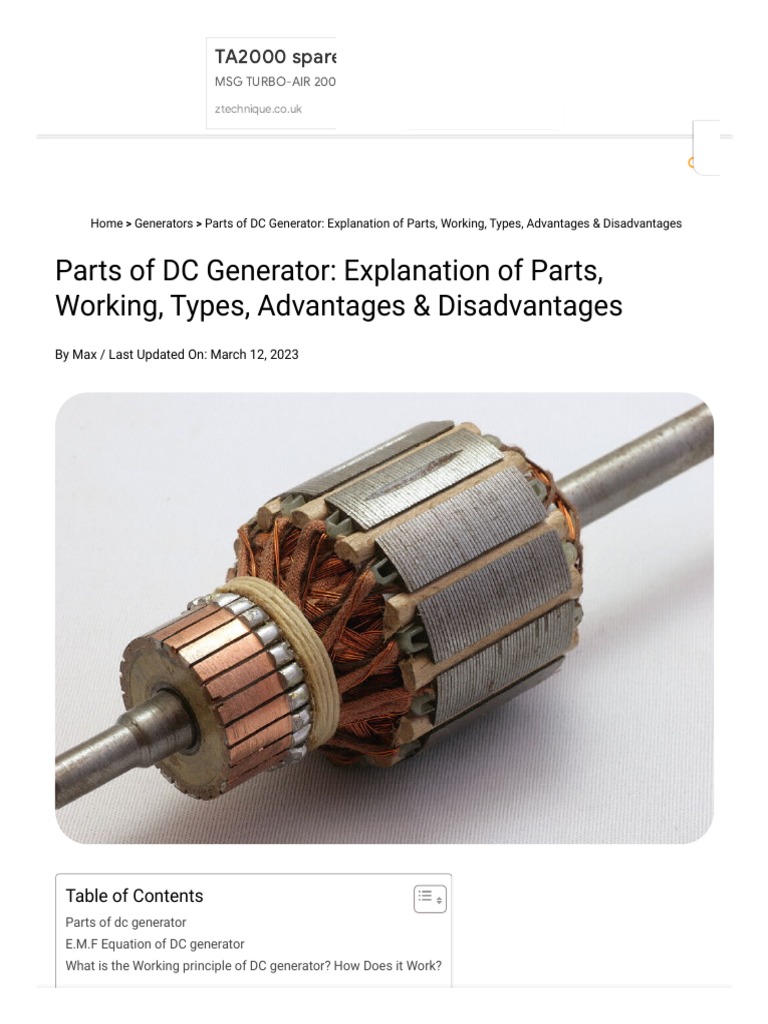 (Good) Parts of DC Generator - Working, Types and Advantages - Linquip ...
