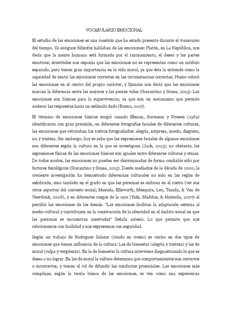 Vocabulario Emocional 2023 | PDF | Las emociones | Bienestar