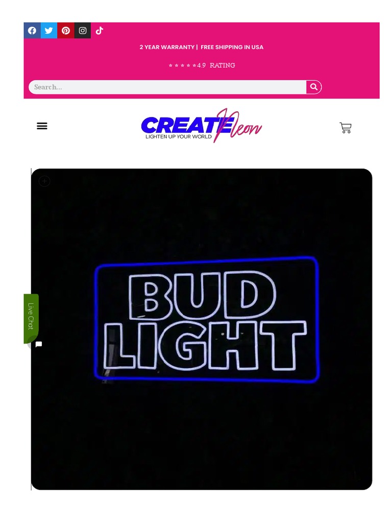 Createneon Com Product Bud Light Neon Sign | PDF | Budweiser | Beer