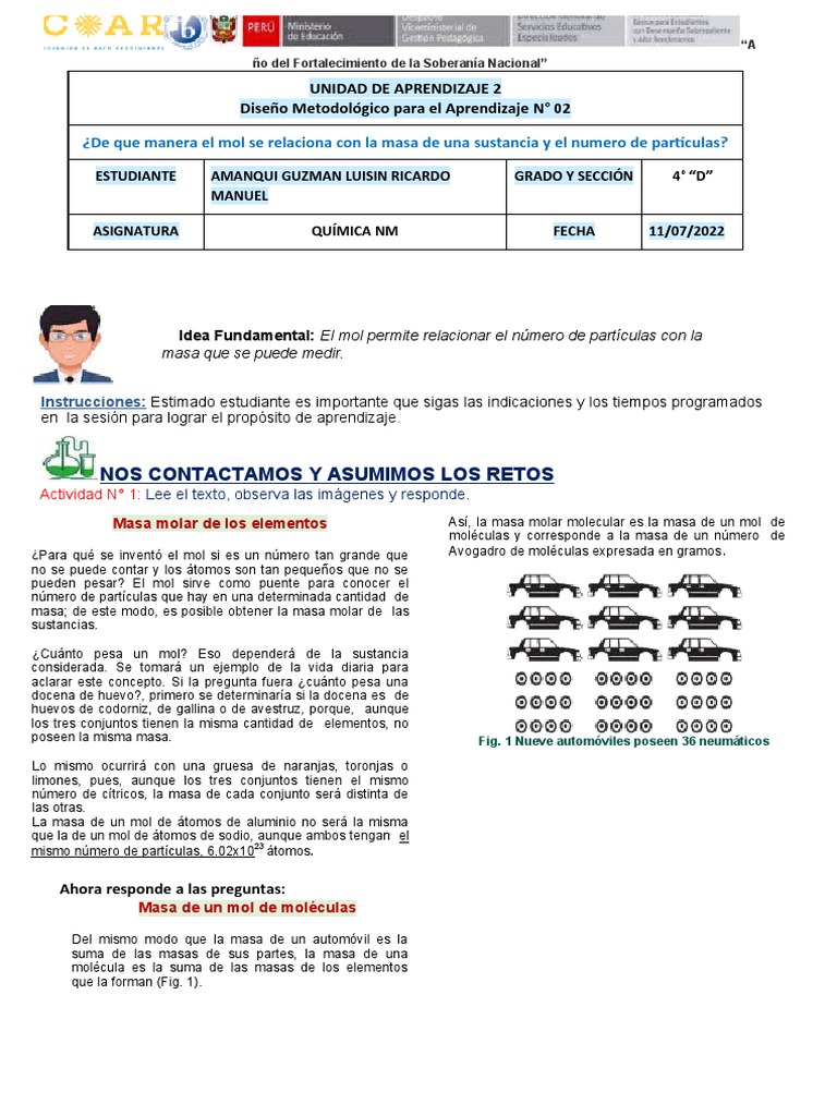 DMpA 2 Actividad 1 | PDF | Mole (Unidad) | Cantidades fisicas