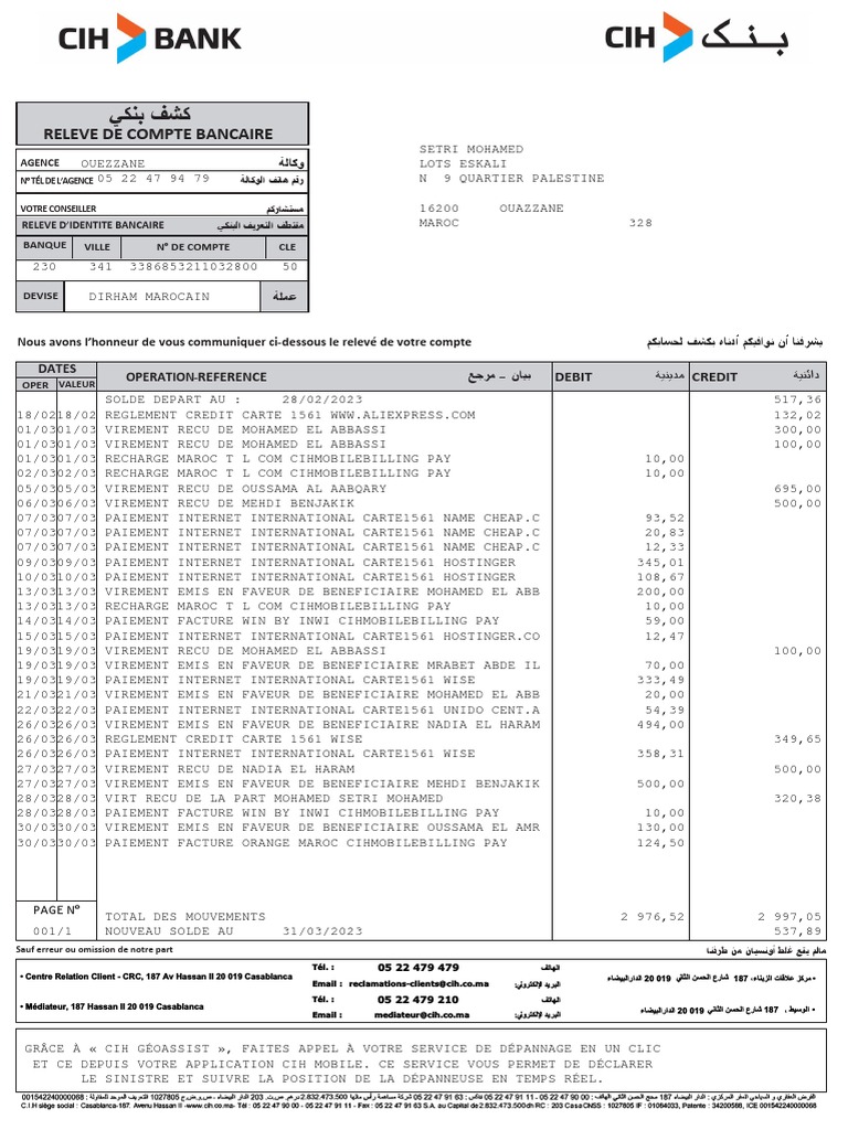Cih Banq | PDF | Argent | Finances personnelles