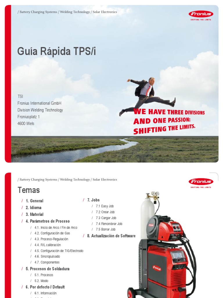 Guía Rápida para TPS/i de Fronius | PDF | Soldadura | Construcción