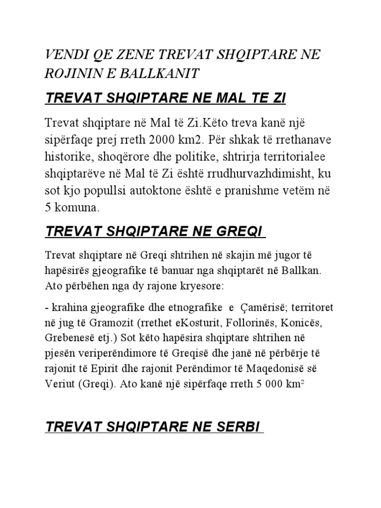 TREVAT SHQIPTARE v.1 | PDF