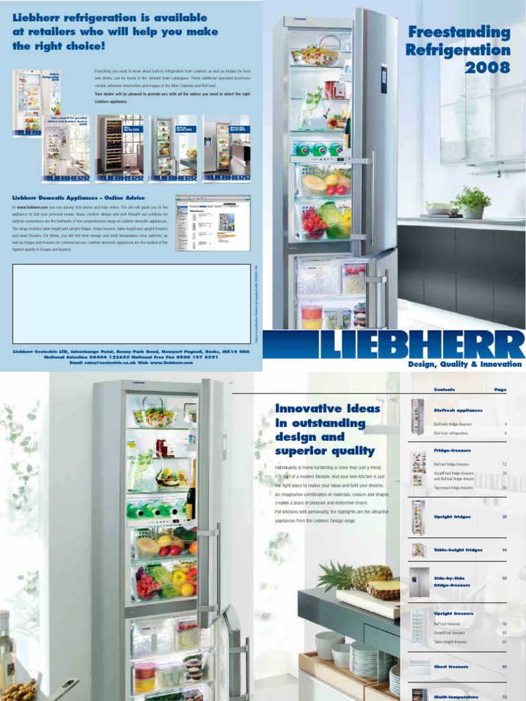 Liebherr Freestanding Refrigerator User Manual | PDF | Refrigerator ...