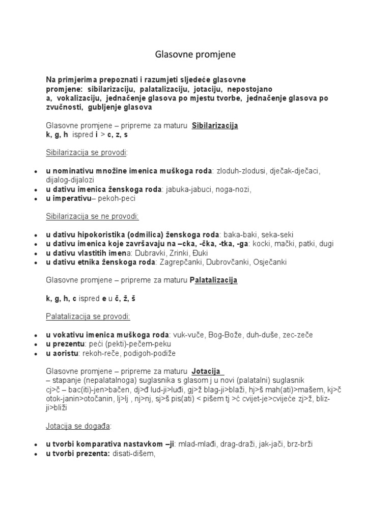 Glasovne Promjene | PDF