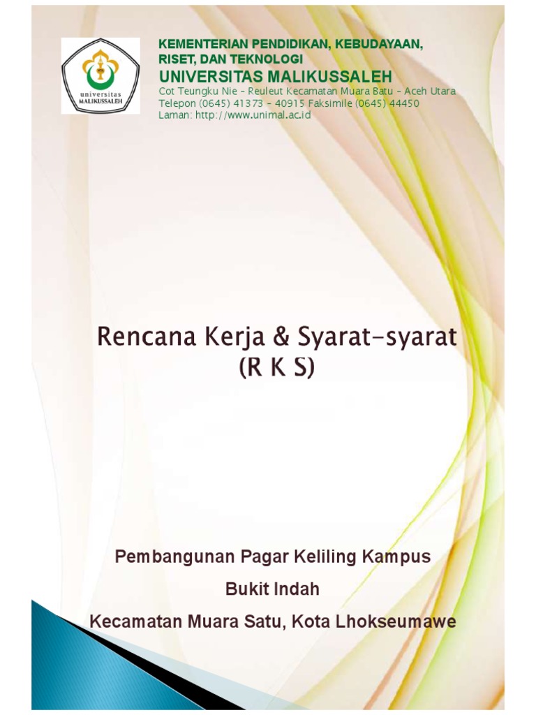 RKS Pembangunan Pagar Keliling Kampus Bukit Indah | PDF