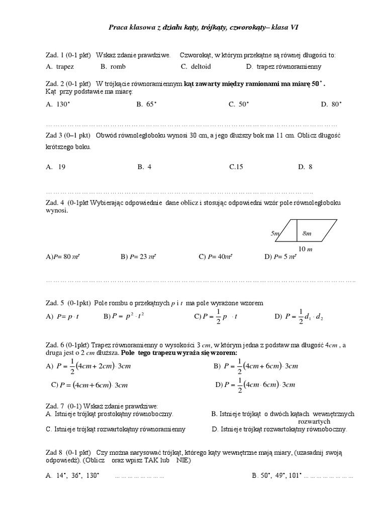 Klasa 6 Pola Figur 2021 | PDF