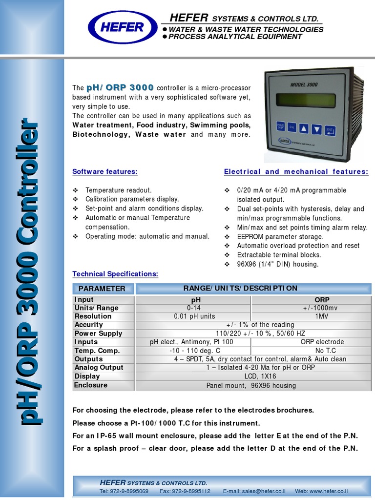 PH ORP 3000 Controller | PDF | Power Supply | Electrical Engineering