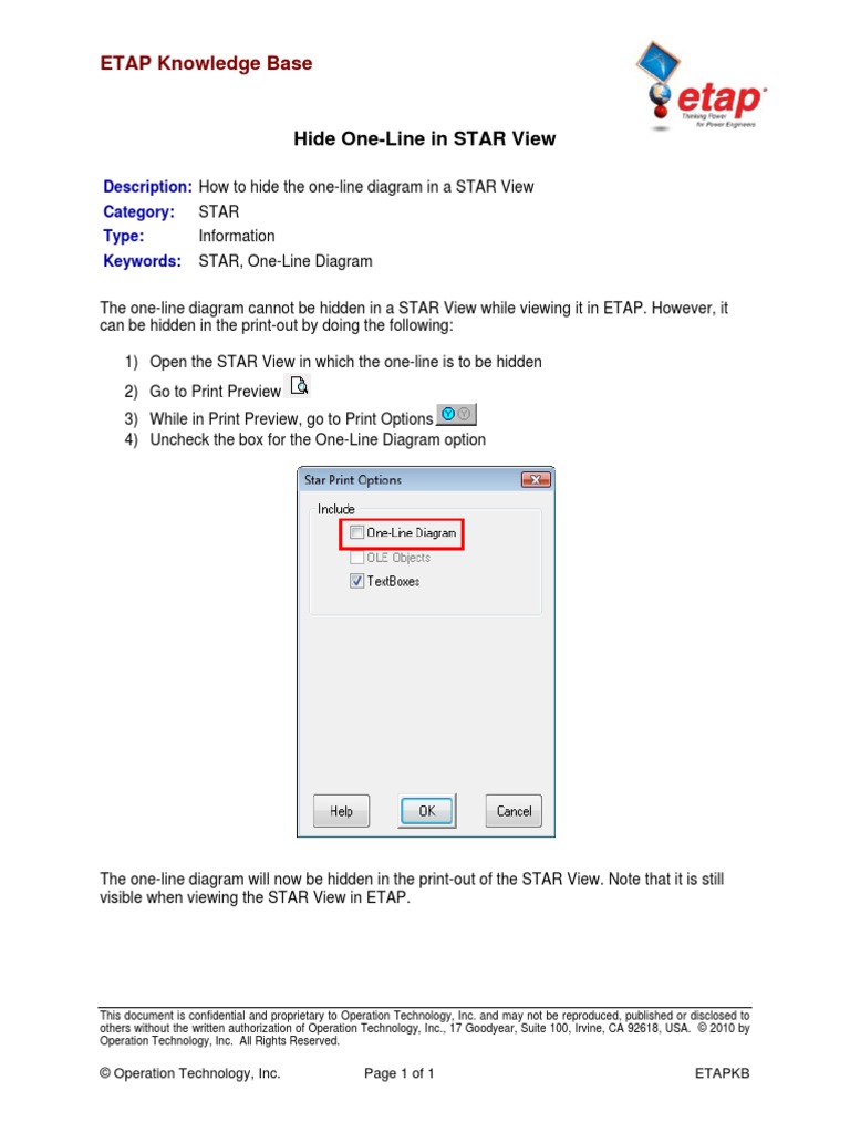 Hide One-Line Diagram in STAR Print | PDF | Computers