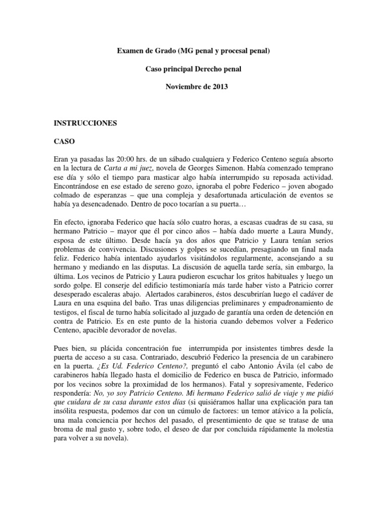 Caso Magister Penal y Procesal Penal Noviembre 2013 | PDF | Fiscal | Derecho penal