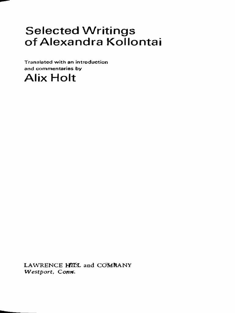 Selected Writing of Alexandra Kollontai | PDF | Vladimir Lenin | Leon ...