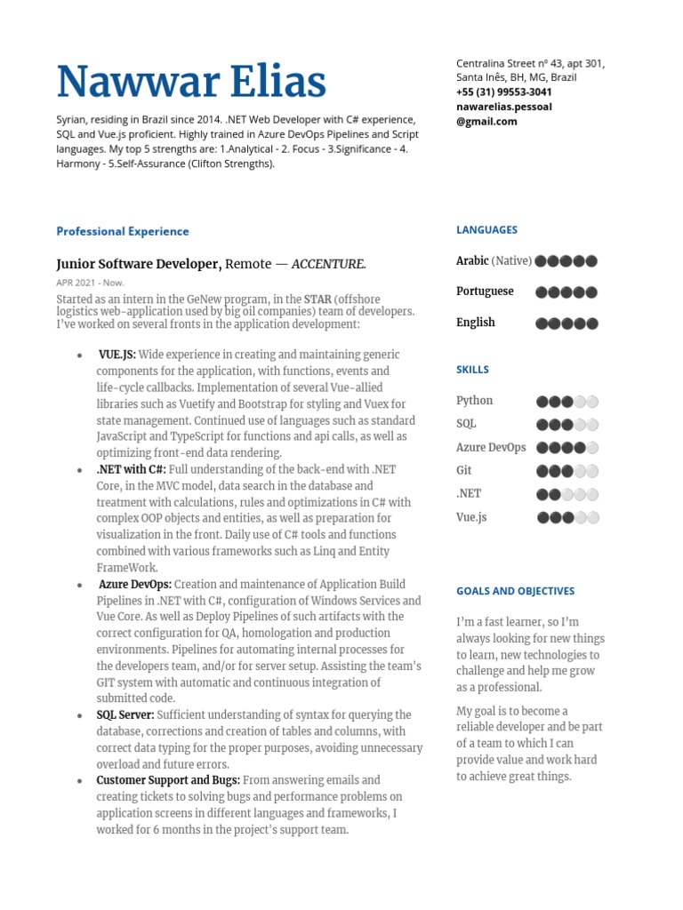 Resume - Nawwar Elias | PDF | Software | Information Technology