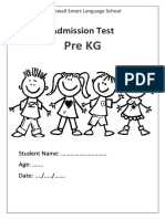 Admission Test KG1 | PDF | Psychology | Cognition