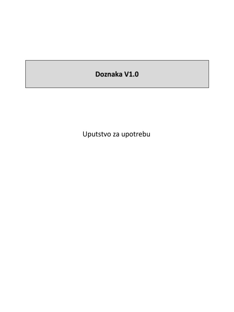 Uput Doznaka | PDF