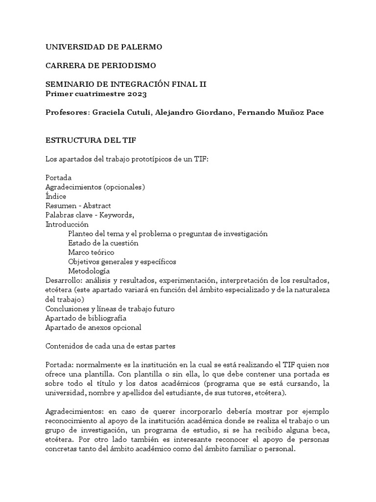 UP Seminario TIF II - ESTRUCTURA DEL TIF | PDF | Paradigma | Teoría