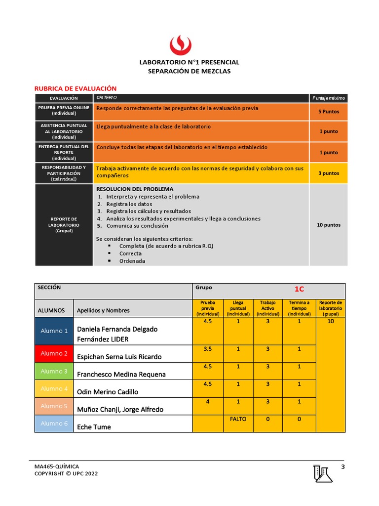 G1C Lab01 Separacion Reporte 2023 | PDF | Sal (química) | Química