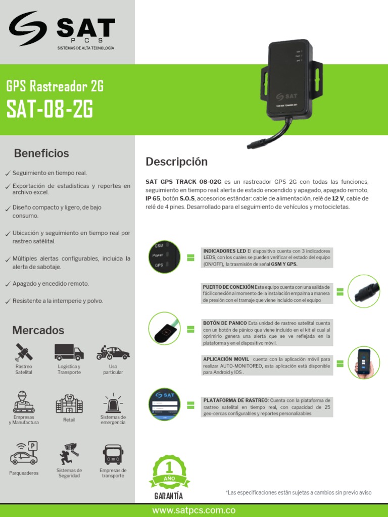 1964 Ficha T Cnica SAT GPS TRACK08-2G | PDF