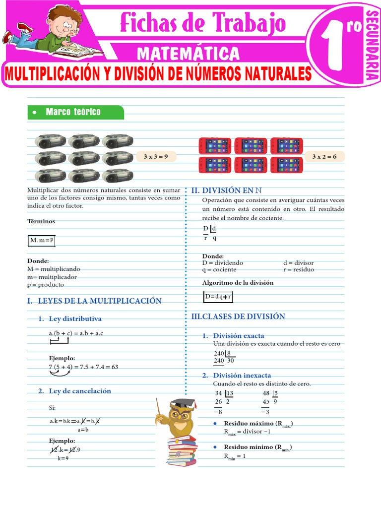 Multiplicacion y Division de Numeros Naturales para Primer Grado de ...