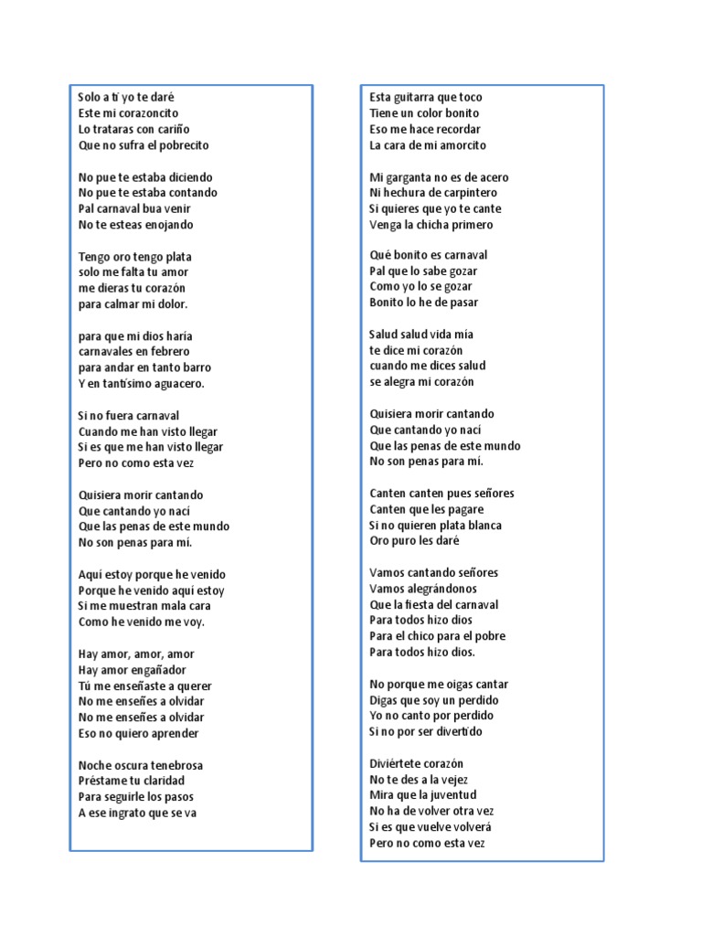 COPLAS (Autoguardado) | PDF | Amor | Carnaval
