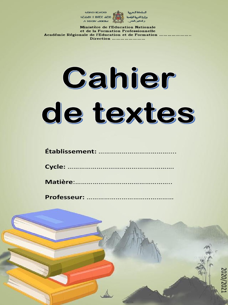 Cahier de Textes Page de Garde 1 | PDF
