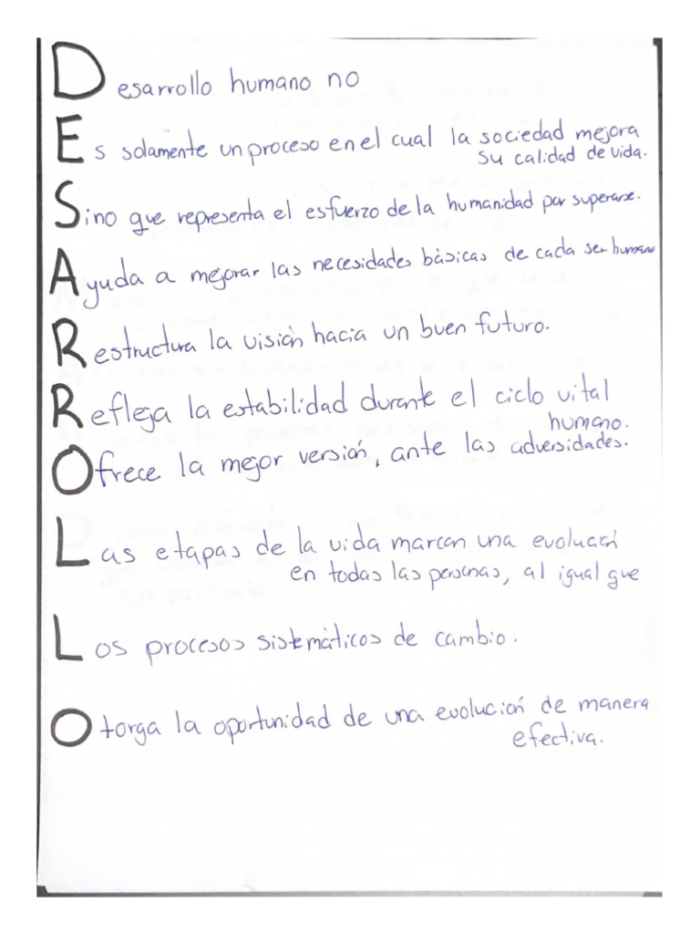 Acrostico Desarrollo Humano | PDF