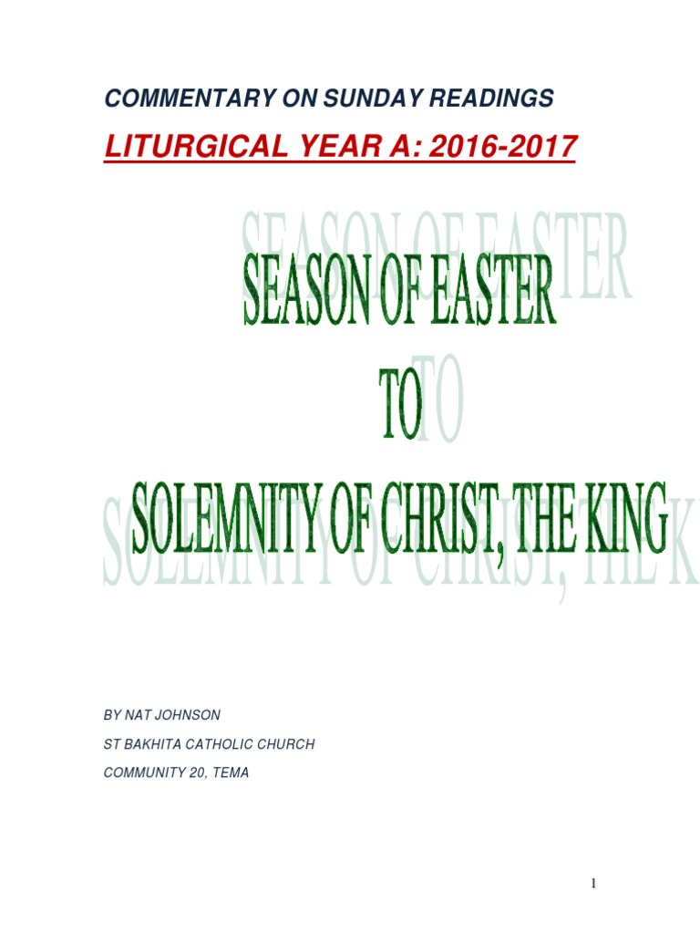 Easter and Sunday Readings Commentary | PDF | Jesus | Resurrection Of Jesus