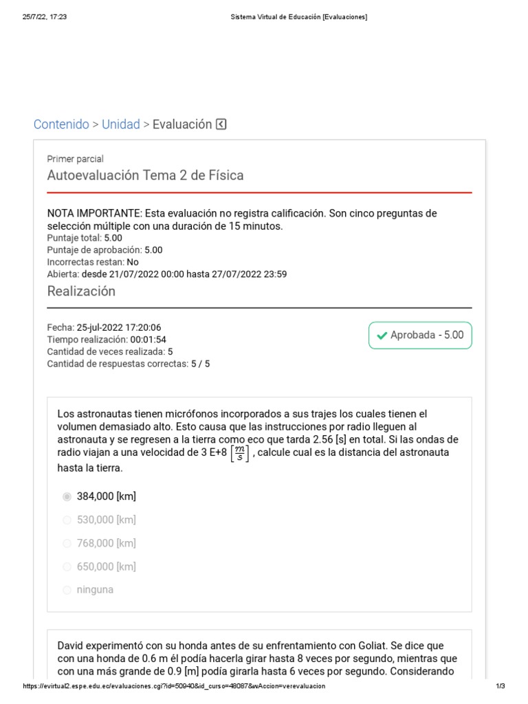 Fisica 2 Mi Espe, 5 Puntos | PDF | Ciencias fisicas