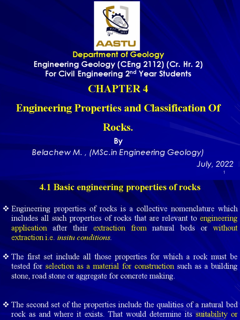 Engineering Properties of Rocks | PDF | Strength Of Materials ...