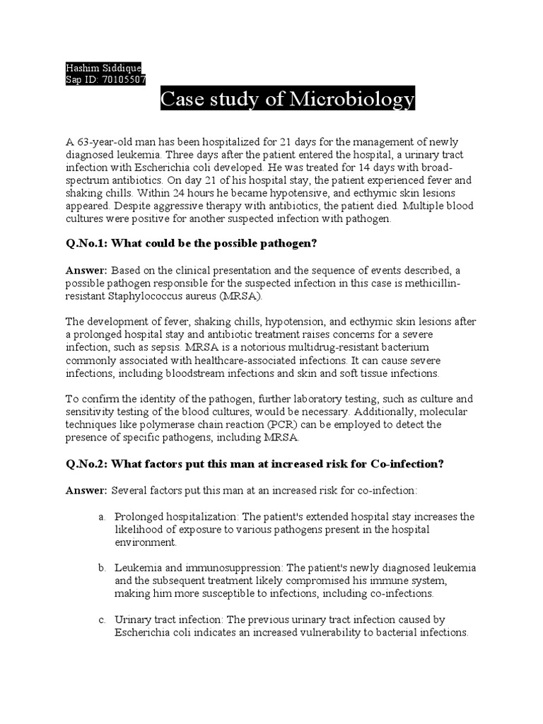 Case Study of Microbiology | PDF | Methicillin Resistant Staphylococcus ...