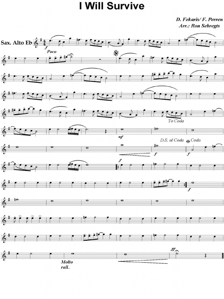 I WILL SURVIVE. Sax Alto | PDF