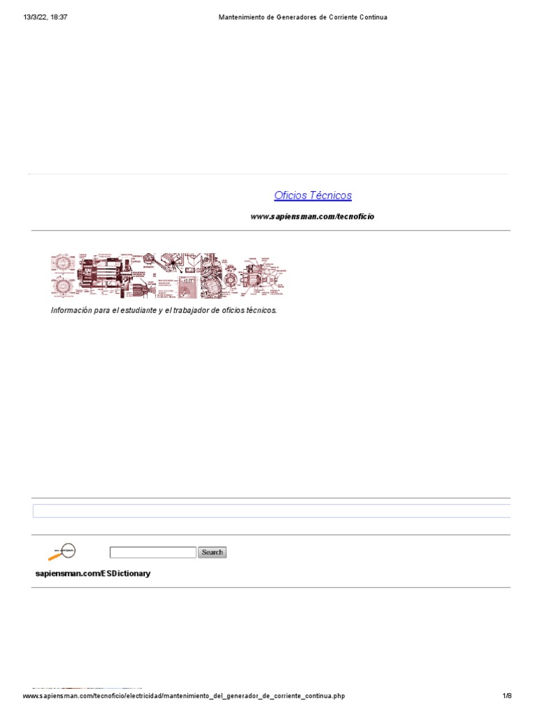 Mantenimiento De Generadores De Corriente Continua Pdf Generador