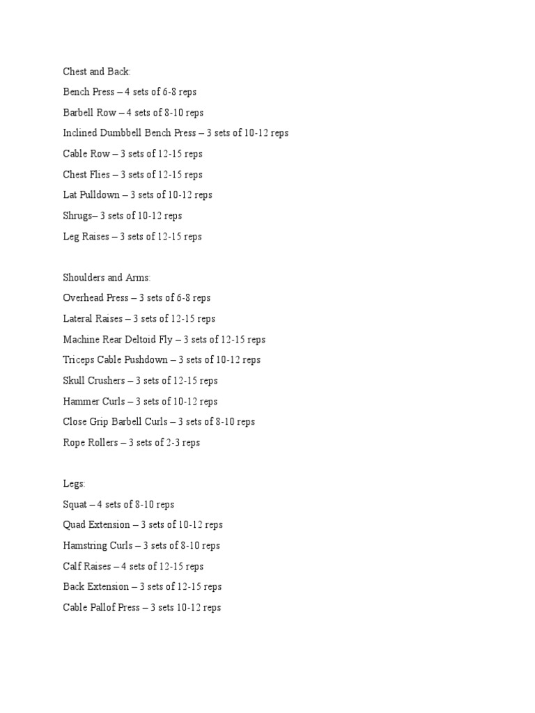 Arnold Split Workout Routine PDF | PDF | Sports & Recreation