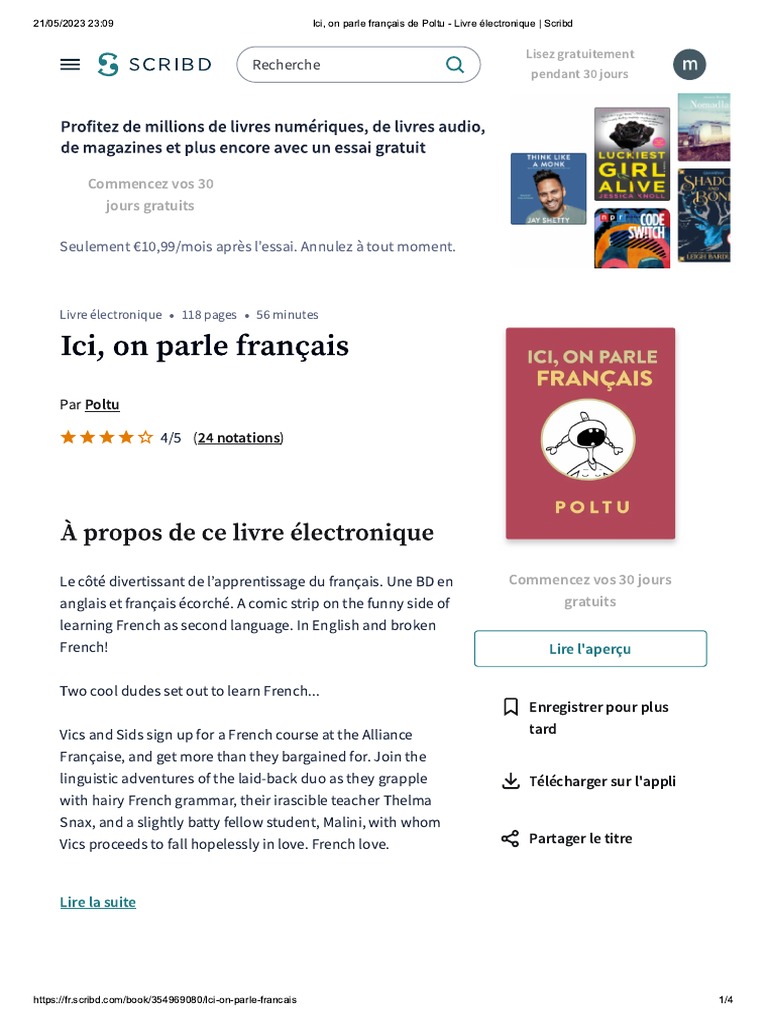 Ici, On Parle Français de Poltu - Livre Électronique - Scribd | PDF