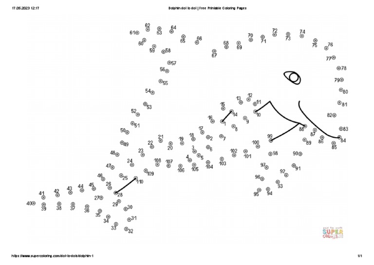 Dolphin Dot to Dot Coloring Pages | PDF