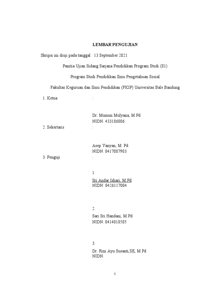 Lembar - Pengujian Sarip | PDF