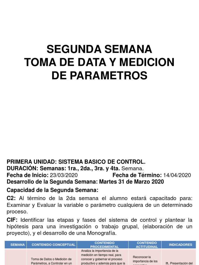 Semana 2 Toma de Datos y Medición de Parametros | PDF | Sensor ...