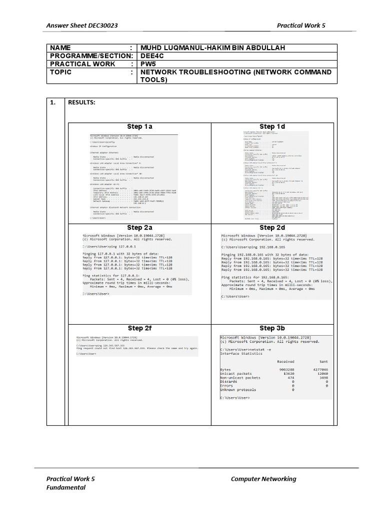 PW5 Answer Sheet | PDF | Port (Computer Networking) | Internet