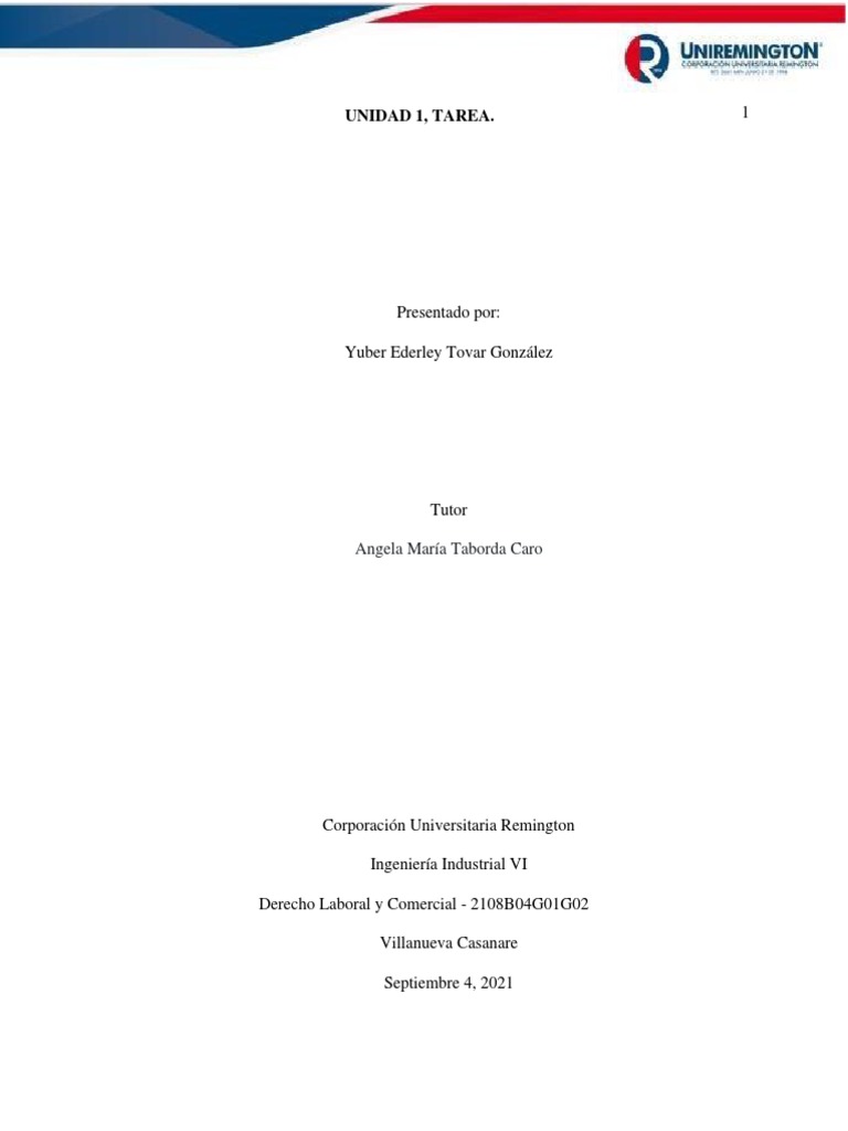 YuberTovar Tarea Unidad 1 | PDF | Salario | Justicia YuberTovar Tarea Unidad 1 | PDF | Salario | Justicia