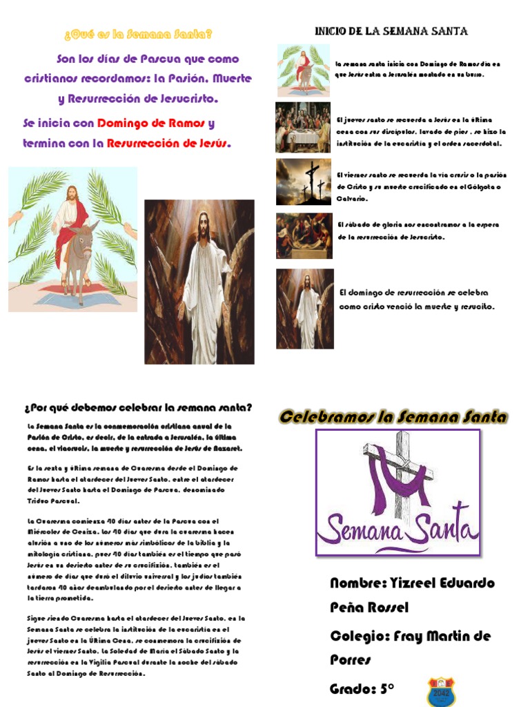 Diptico Semana Santa | PDF | Pascua de Resurrección | Prestado