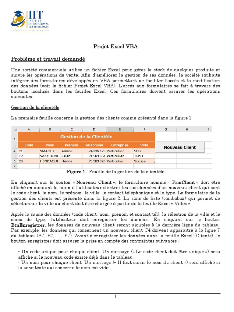 Projet Excel VBA 2022 | PDF | Microsoft Excel | Informatique