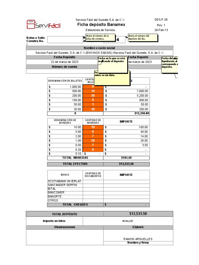 Ficha Banamex T1 | PDF | Cheque | Bancos
