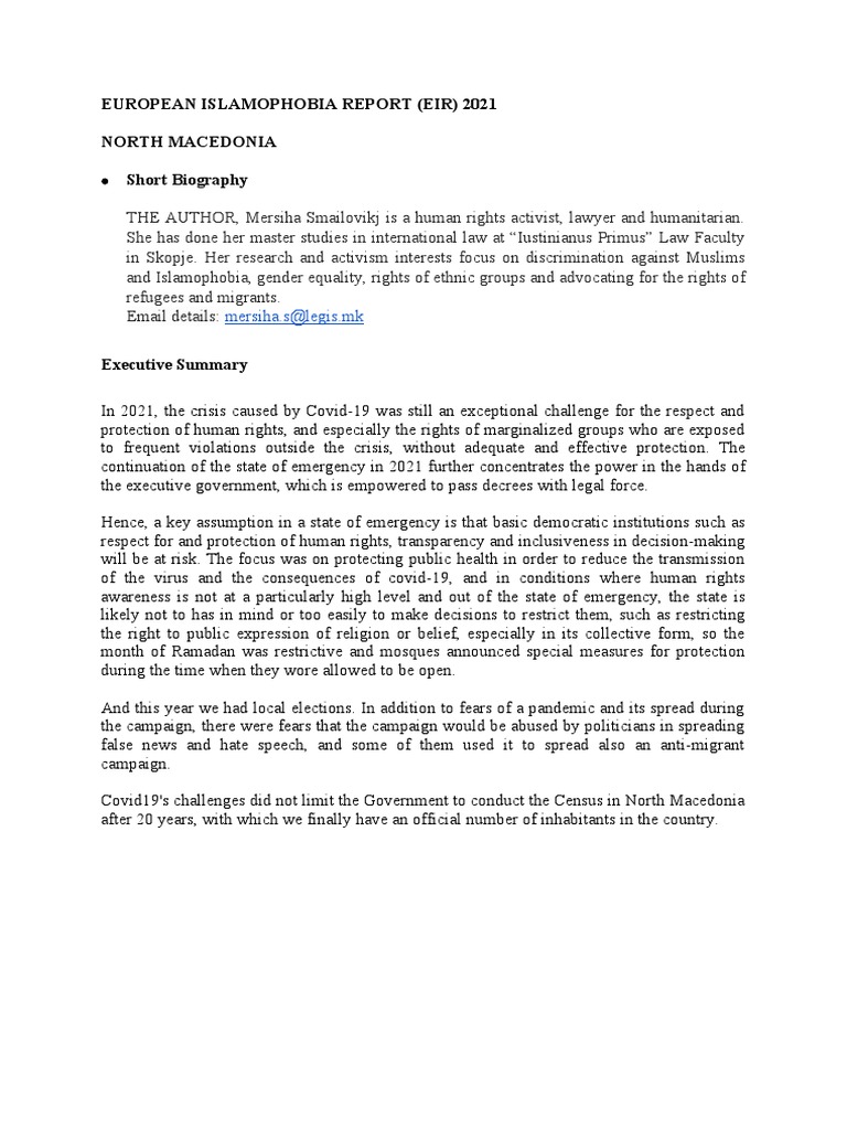 European Islamophobia Report | PDF | Islamophobia | Discrimination & Race Relations